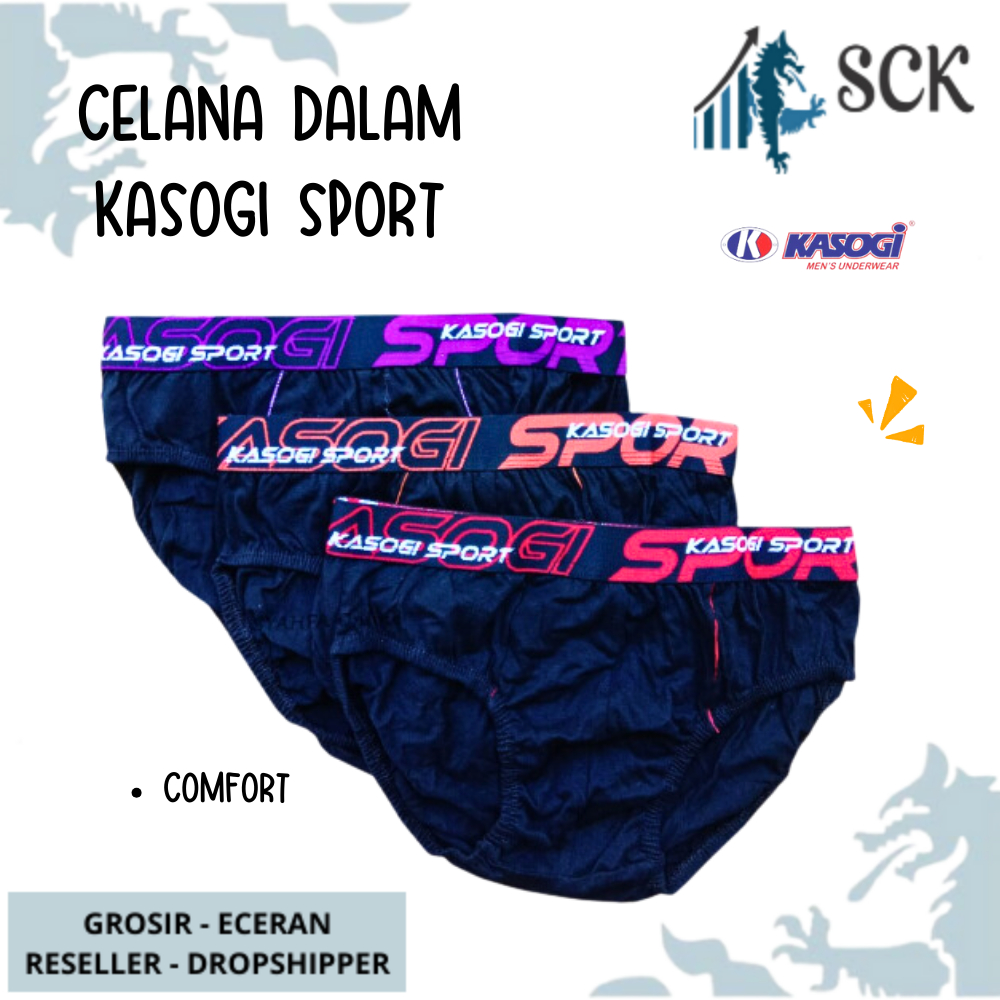 Jual [ISI 3] Celana Dalam Pria KASOGI SPORT / CD Pinggang Karet ...