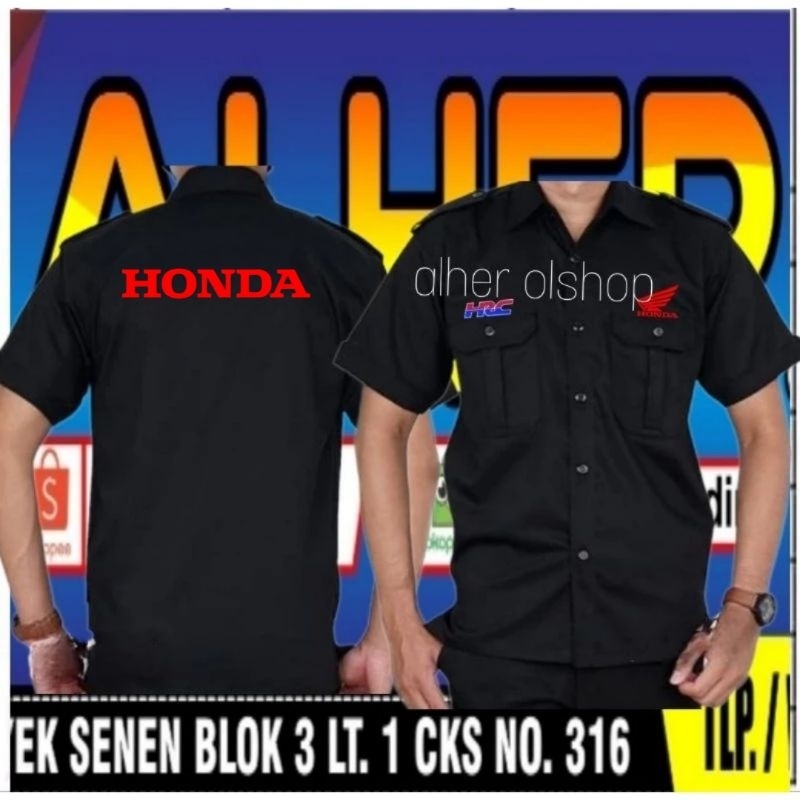 Jual HRC lengan pendek kemeja Honda HRC baju Honda HRC seragam Honda ...