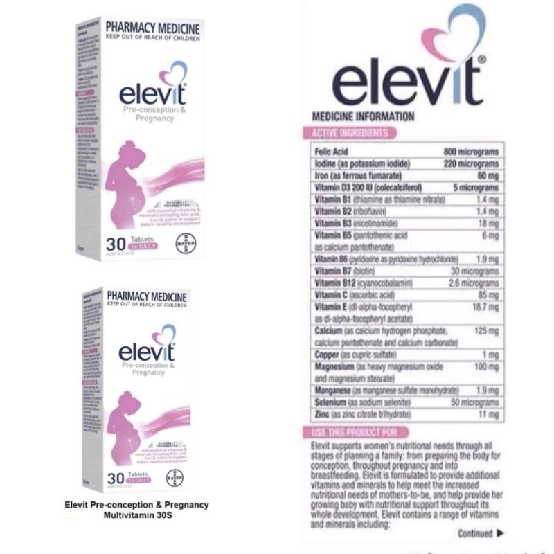 Jual Elevit Multivitamin kapsul persiapan kehamilan | Shopee Indonesia