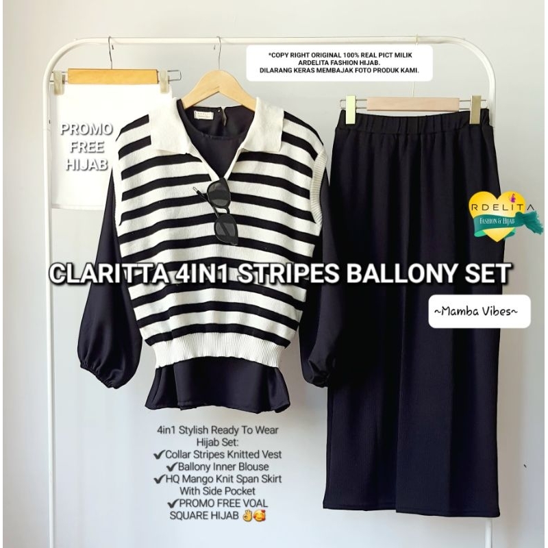 Jual CLARITTA 4IN1 SET READY TO WEAR OOTD HIJAB SETROK TERBARU KEKINIAN BAJU SETELAN WANITA ...