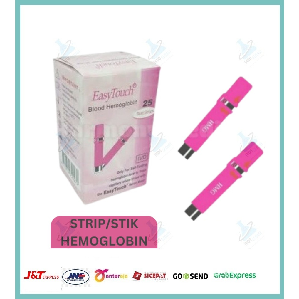 Jual Strip hemoglobin Easy touch/stik hemoglobin/strip Hb 25 pcs ...