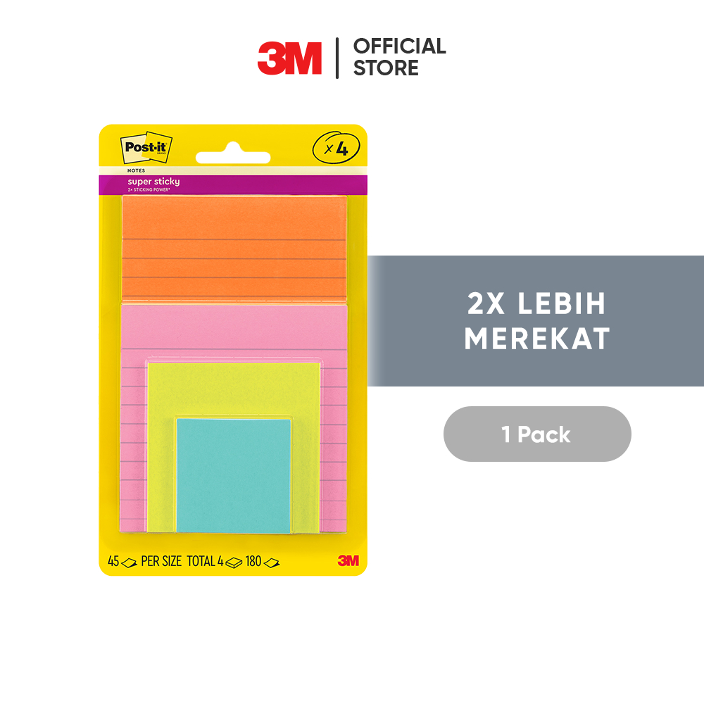 Jual 3M™ Post-it® Sticky Notes Multipack, 4622-SSMIA, 2x Lebih merekat ...