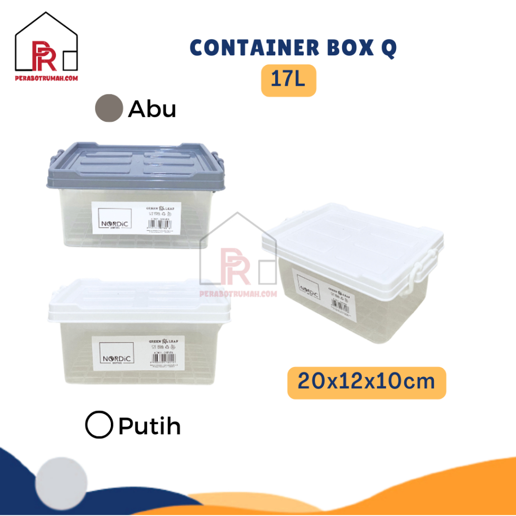 Jual Container Box Tutup Putih Abu Serbaguna Q'Seven / Storage Tempat ...