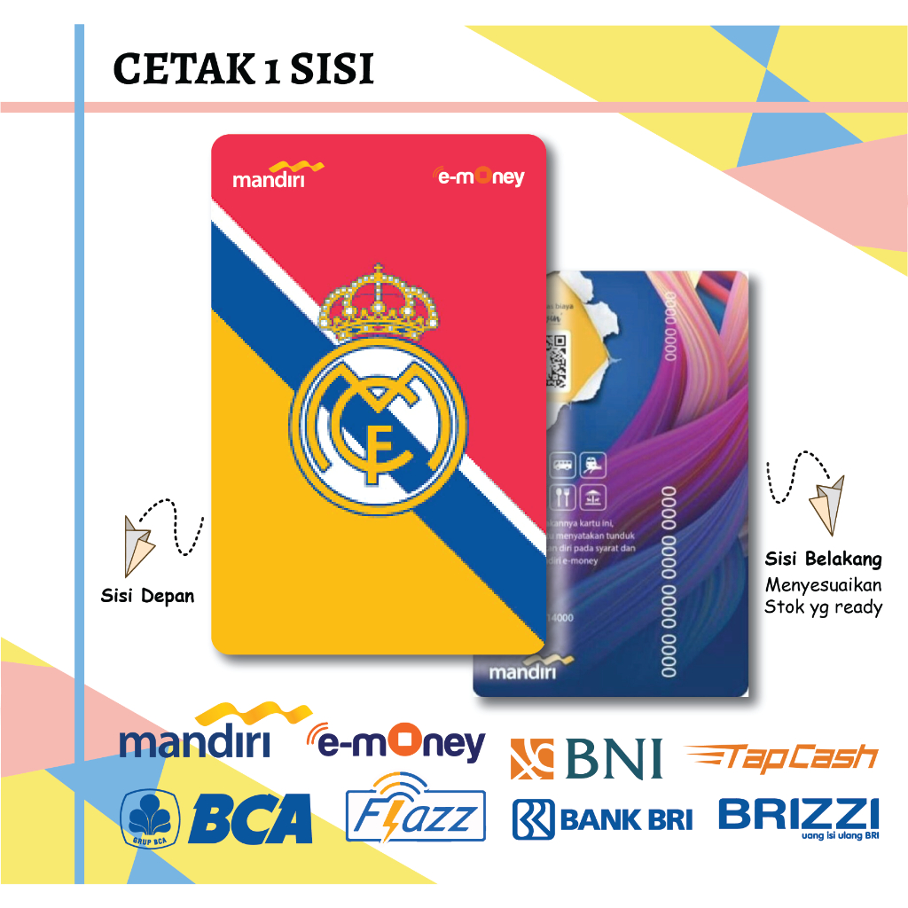 Jual KARTU EMONEY ETOLL KLUB BOLA REAL MADRID E MONEY MANDIRI FLAZZ BCA ...