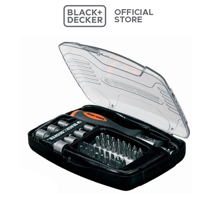 Jual Black+Decker Compact Screwdriver Set + Ratchet / Mata Obeng Set ...