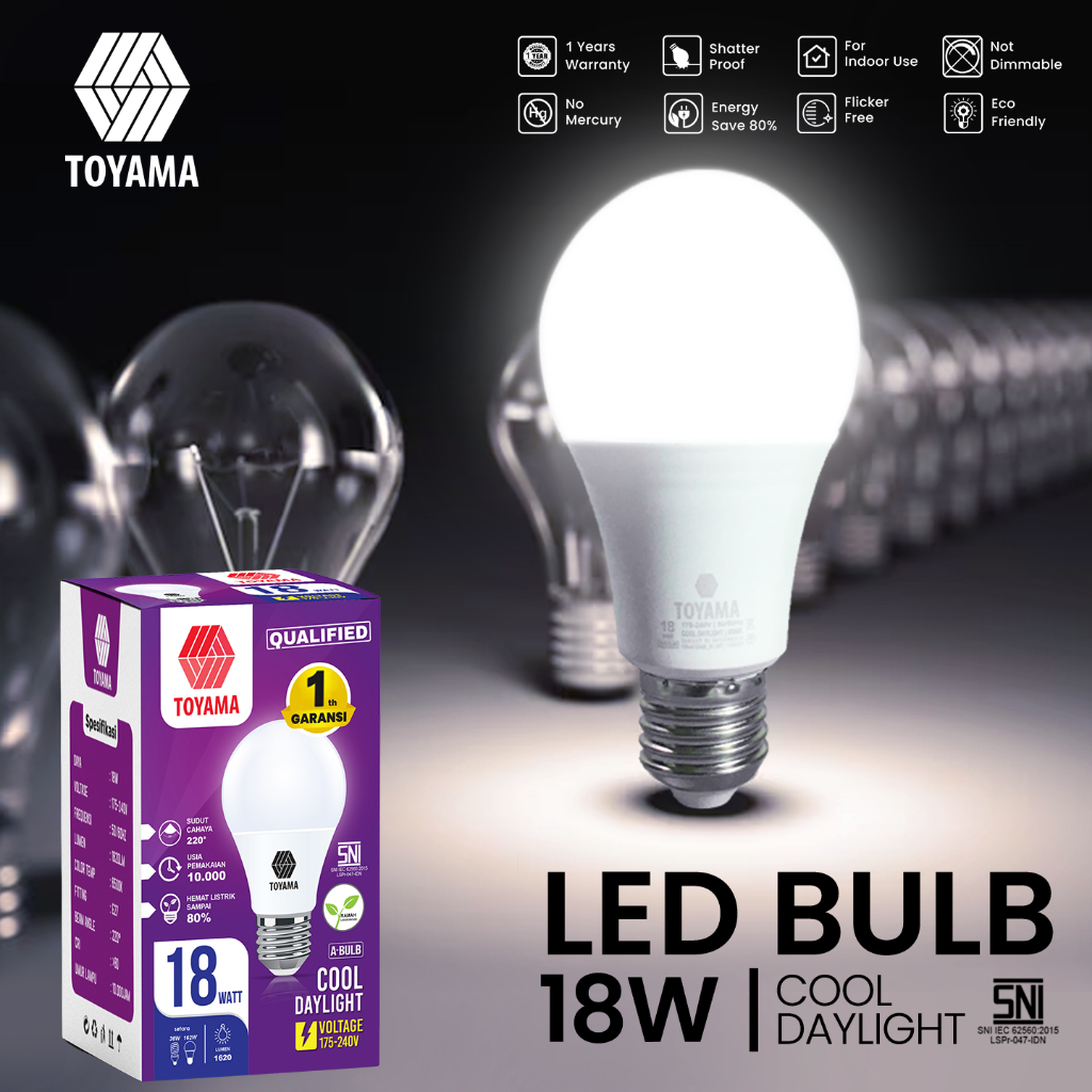 Jual Lampu Bohlam LED Bulb 18w | Cahaya Putih | Shopee Indonesia