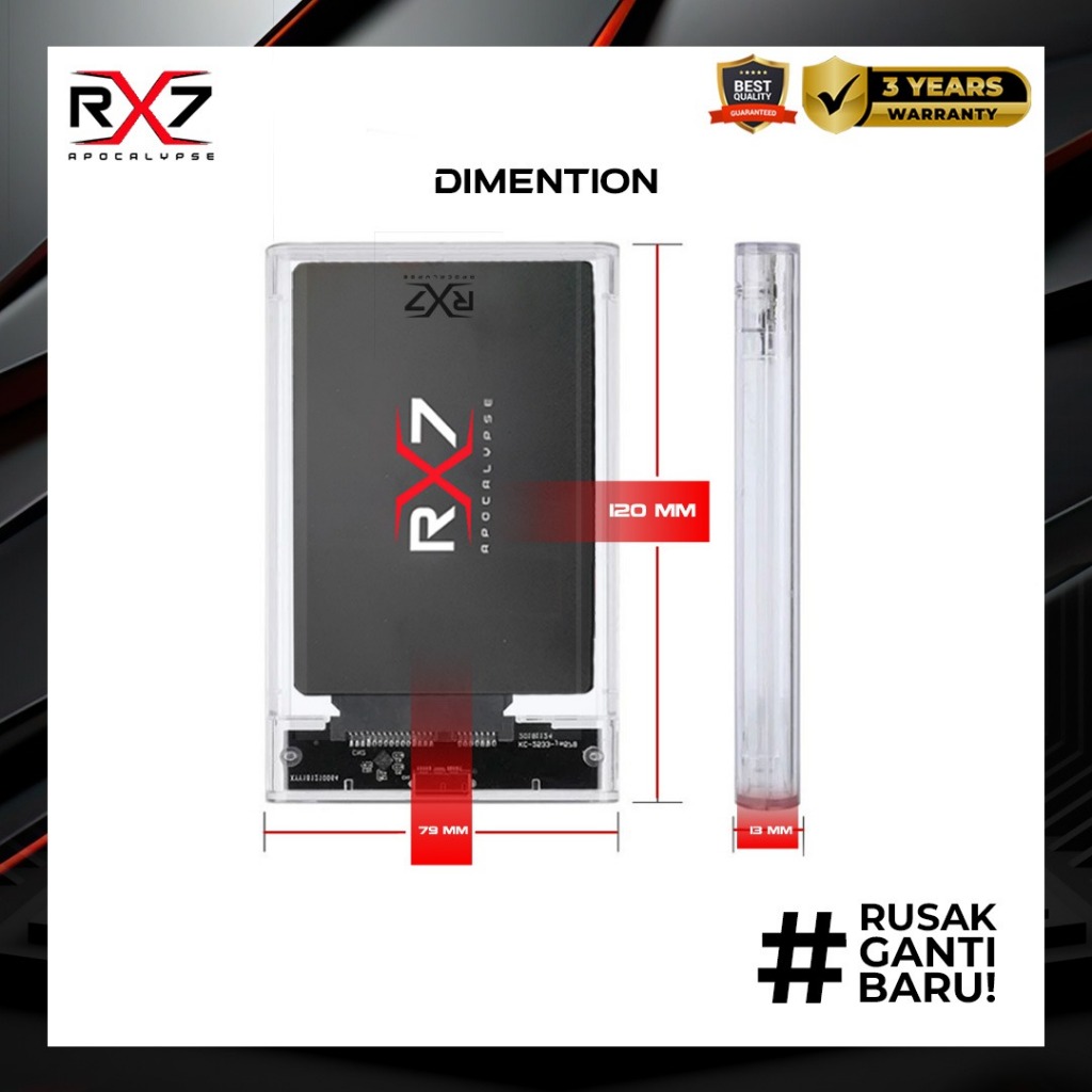 Jual RX7 SSD Enclosure 2.5" SATA USB 3.0 External Case ( BISA PAKAI ...