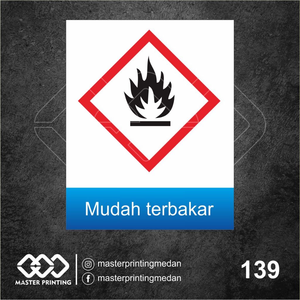 Jual 139 - Stiker Mudah Terbakar, Simbol Limbah B3, Sticker Vinyl ...
