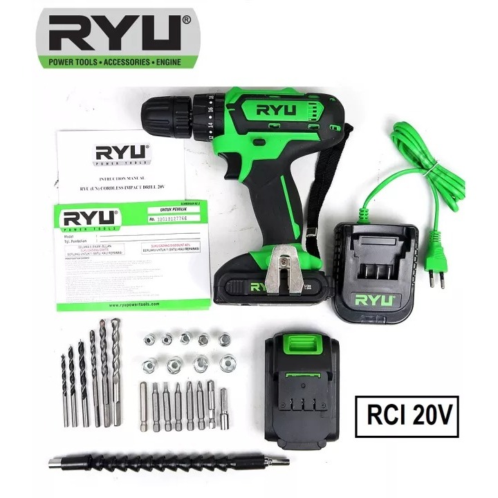 Jual RYU 20V KOPER RCI20V Cordless Impact Drill Mesin Bor Baterai tembok-obeng listrik | Shopee ...