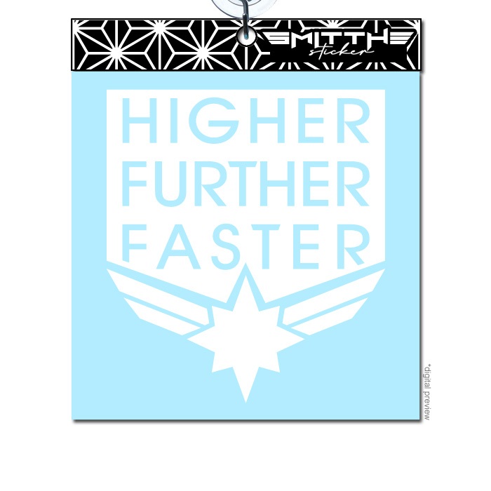 Jual Stiker The Marvels Captain Marvel Higher Further Faster Cutting ...