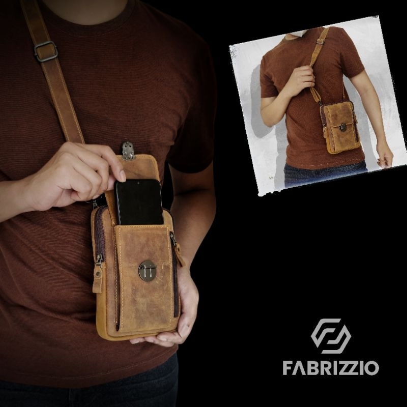 Jual Fabrizzio store tas pria kecil full kulit Brivera Bag | Shopee ...