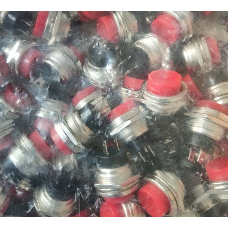 Jual SAKLAR TOMBOL BESI PUSH ON BESI BESAR MERAH | Shopee Indonesia