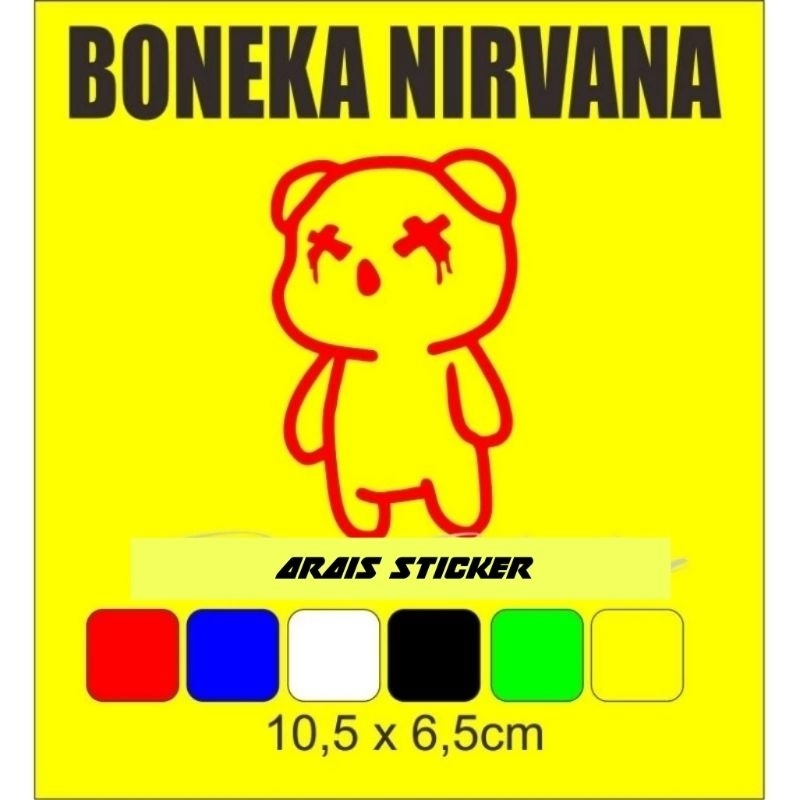 Jual cutting sticker boneka nirvana, cutting sticker boneka beruang ...
