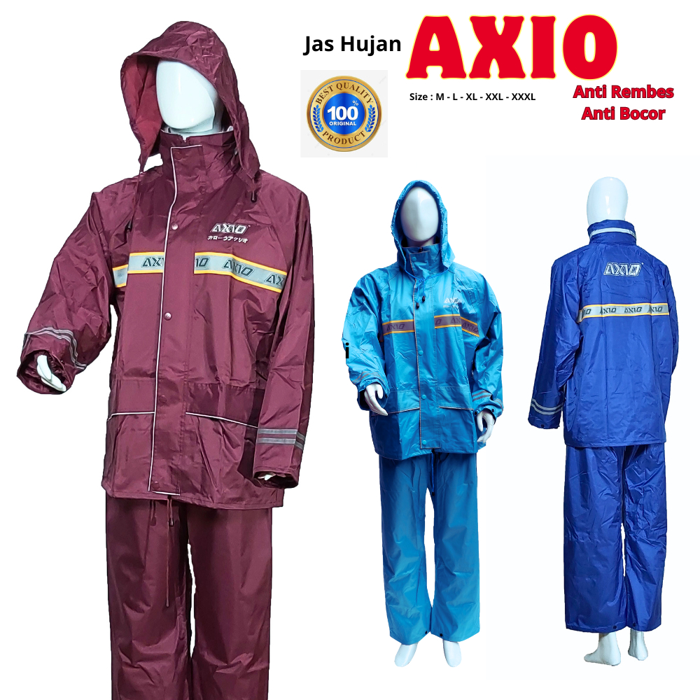 Jual Jas Hujan Jaket Celana AXIO Dewasa Pria Wanita Anti Bocor Anti Rembes Mantol Mantel Ujan ...
