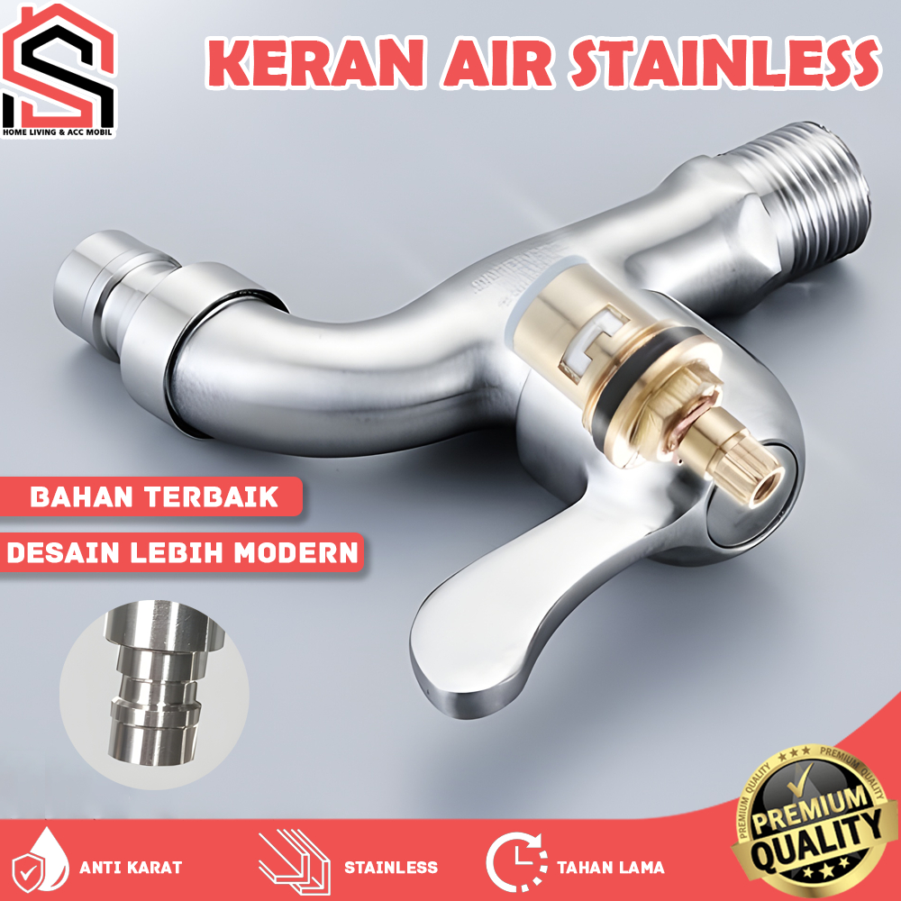 Jual Keran Air Tembok dan Taman 1/2 Inch High Quality Stainless SUS 304 ...