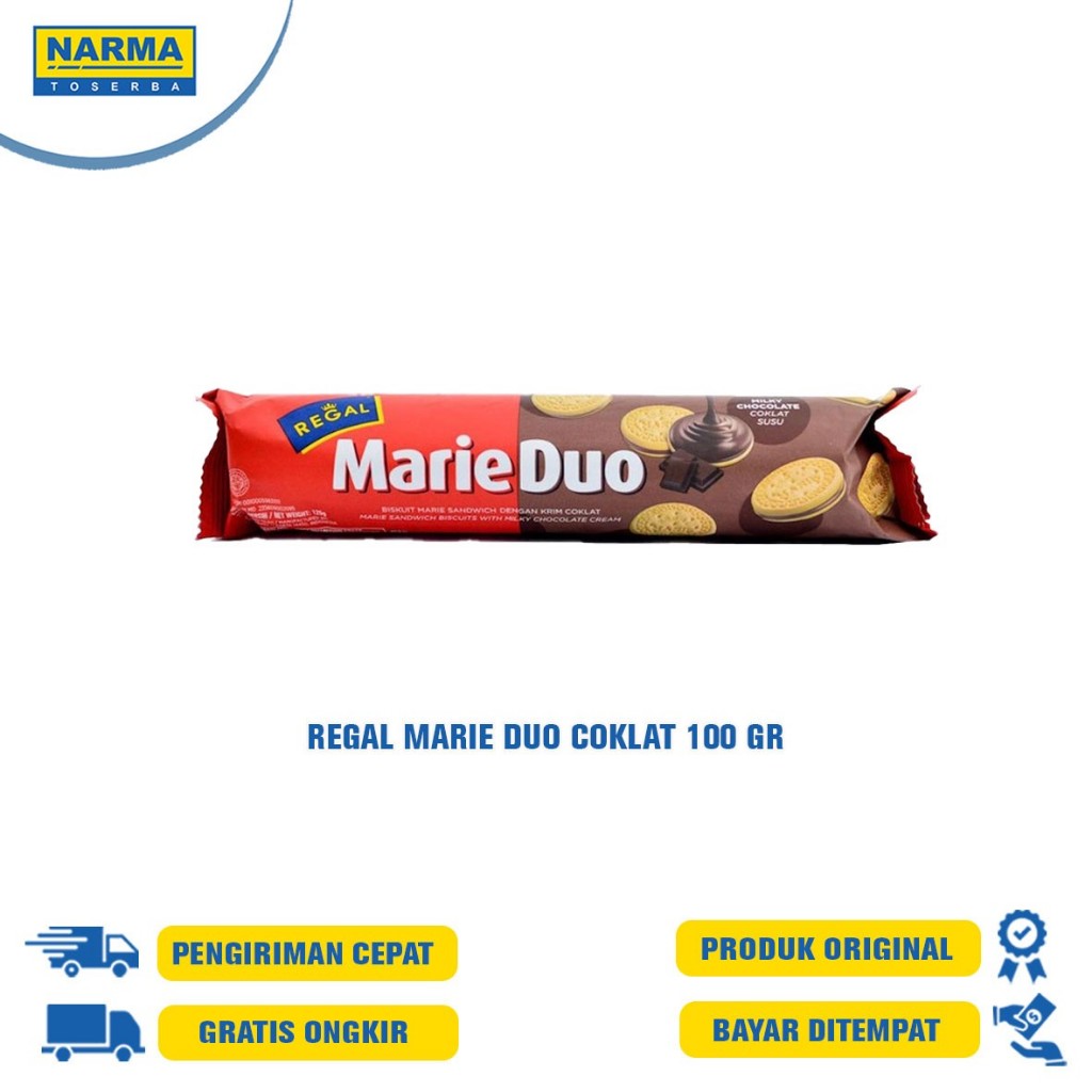 Jual REGAL MARIE DUO BISKUIT COKLAT/KACANG 100GR | Shopee Indonesia