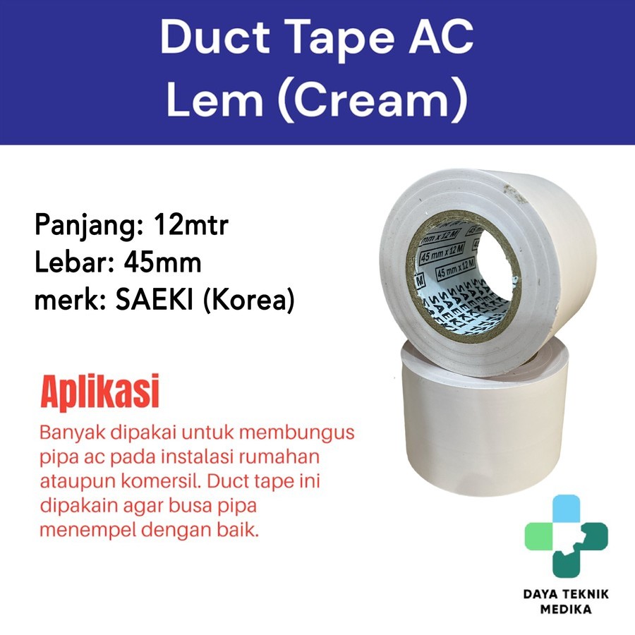 Jual Duct Tape AC Lem - Lakban Isolasi Pipa Refrigerant Lengket - Cream ...