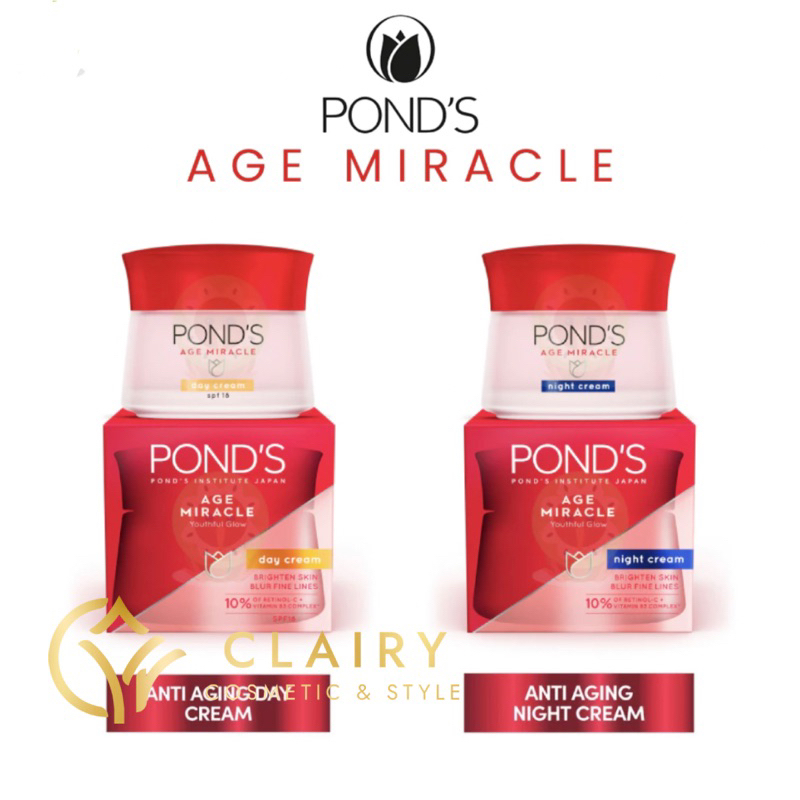 Jual PONDS AGE MIRACLE DAY Cream Hexyl - Retinol || NIGHT CREAM 9g ...
