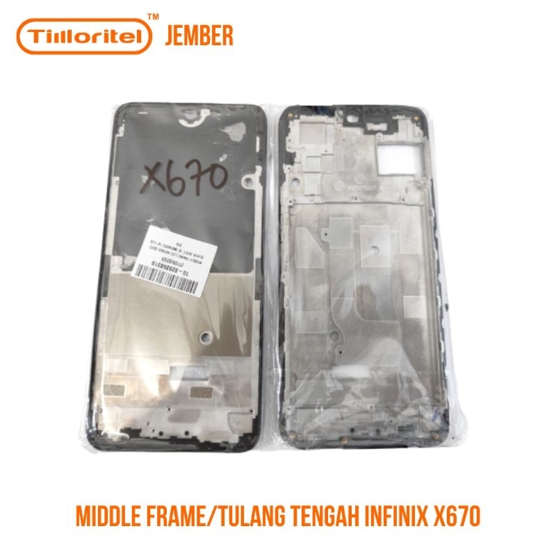 Jual MIDDLE FRAME/TULANG TENGAH INFINIX X670 BLACK (NOTE 12 G96/NOTE 12 ...