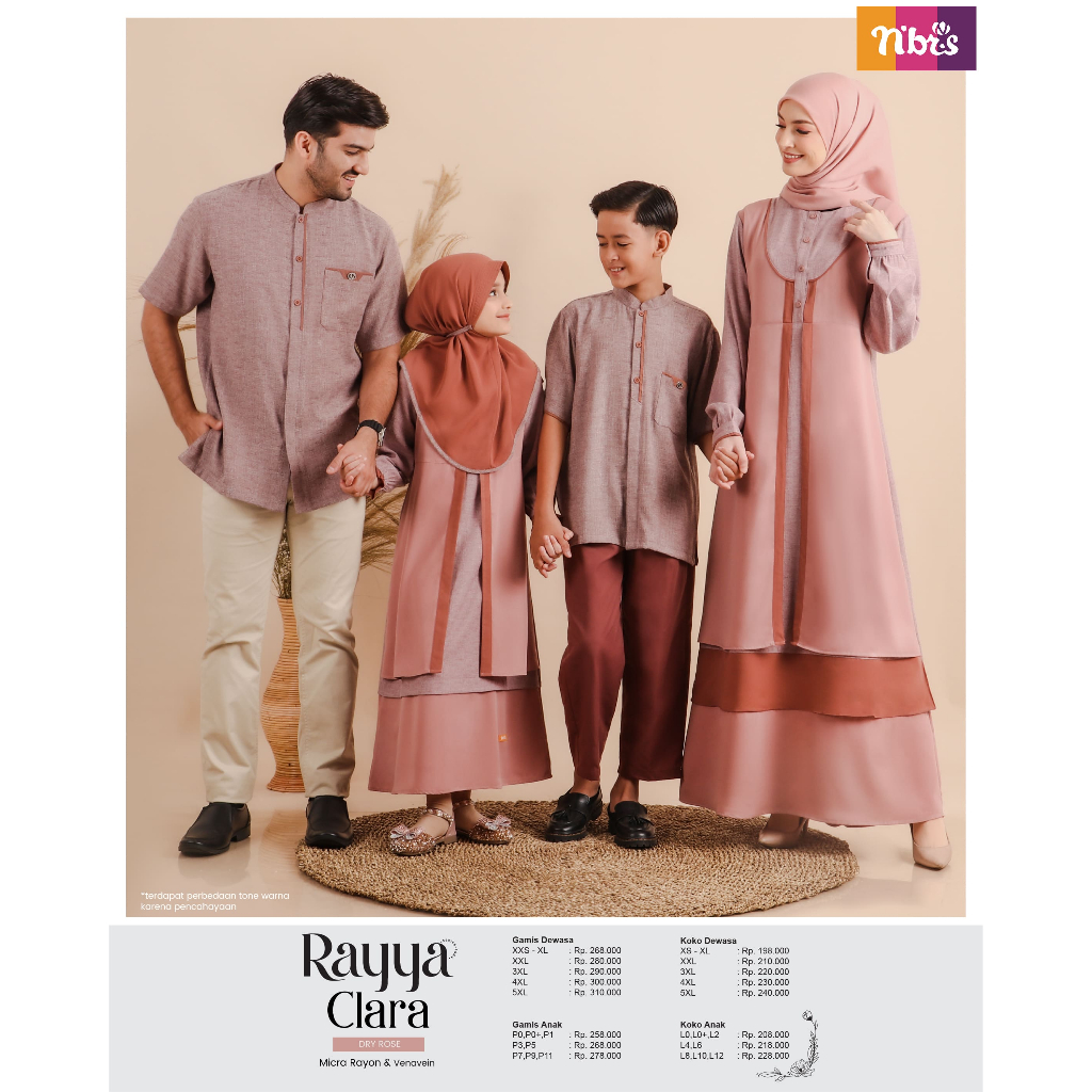 Jual New Release Sarimbit Keluarga 2024 Raaya Series Clara Dry Rose By ...