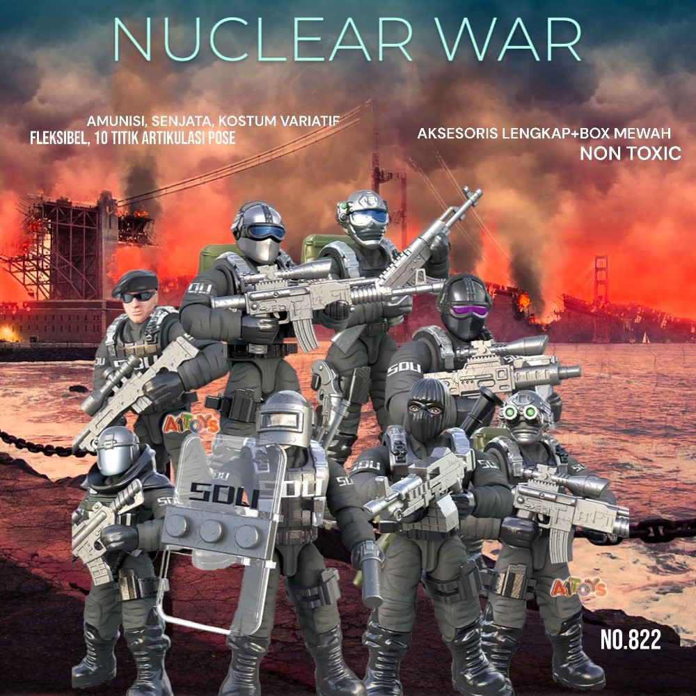 Jual Police mini figure mainan SWAT plastik mainan polisi set kecil ...