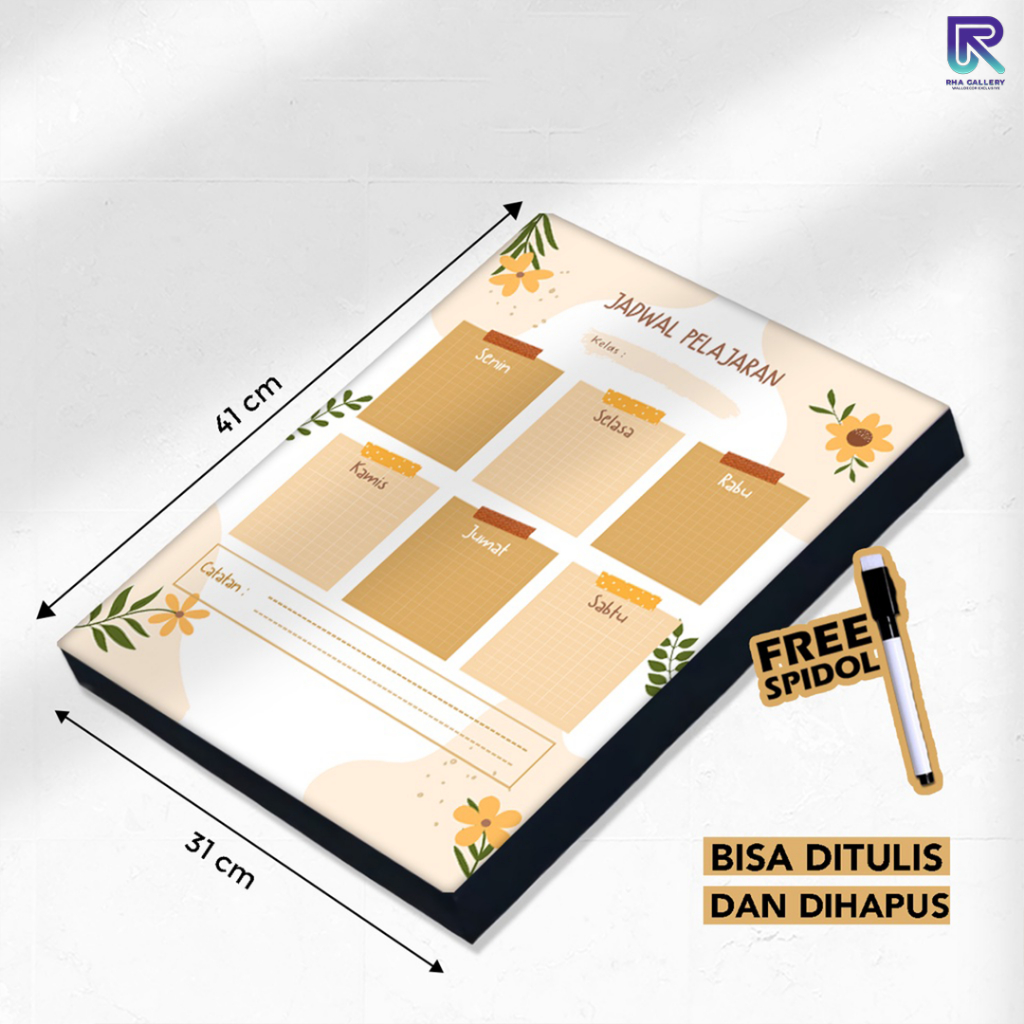 Jual RHA GALLERY Papan Tulis Kayu Sekolah Jadwal Pelajaran Flower ...