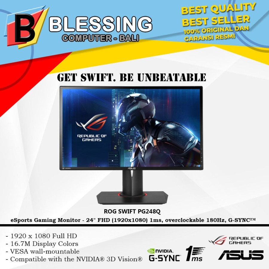 Jual ASUS ROG SWIFT PG248Q 24 inch 1ms Gaming Monitor | Shopee Indonesia