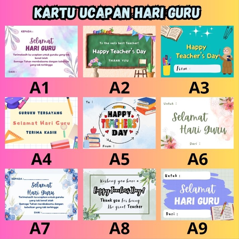Jual KARTU UCAPAN HARI GURU/GREETING CARD TEACHER'S DAY | Shopee Indonesia