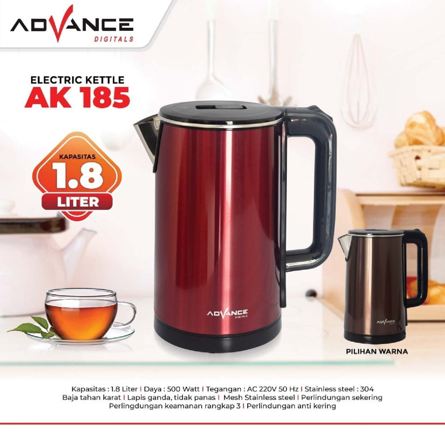 Jual Advance AK-185 / AK185 Teko Listrik Electric Kettle Ukuran 1.8 ...
