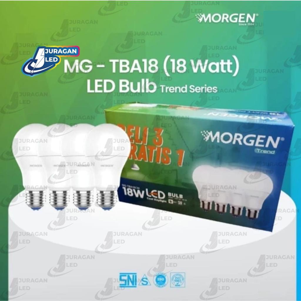 Jual Lampu LED MORGEN - BELI 3 GRATIS 1 LED Bulb Trend MG-TBA 18W E27 6500K/3000K | Shopee Indonesia