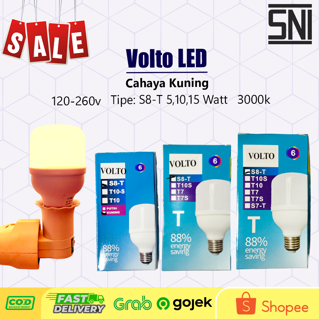 Jual [GROSIR] Lampu LED Bulb Cahaya KUNING 5 10 15 WATT Volto / LAMPU ...