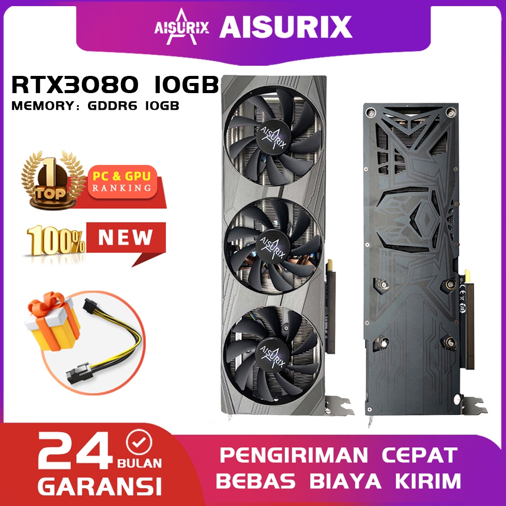 Jual AISURIX VGA Card RTX3080 10G GDDR6X 320Bit 8Pin+8Pin 1440-1710MHz DirectX 12 Gaming VGA ...