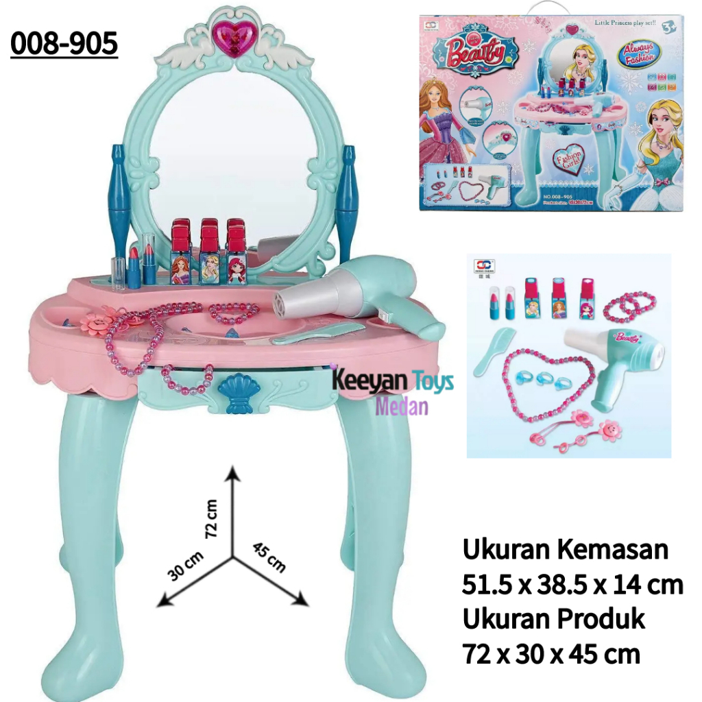 Jual Mainan Meja Rias Princess Jumbo 008-905 / Tempat Make Up Cermin ...