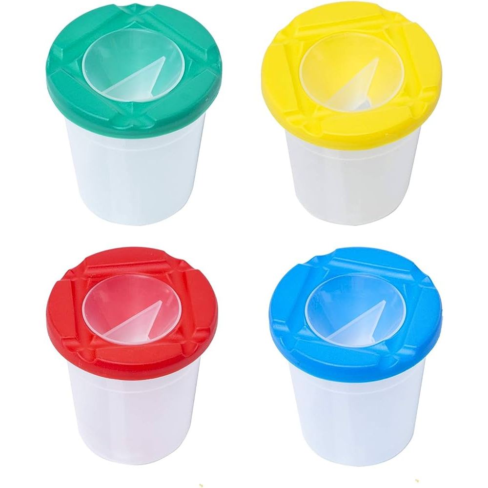 Jual Kids Paint Cup Set of 4 Tempat Kuas Anti Tumpah Anti Spill Cups ...