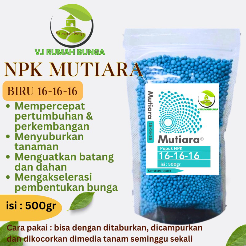 Jual Pupuk NPK 16-16-16 Mutiara Biru repack 500gram | Shopee Indonesia