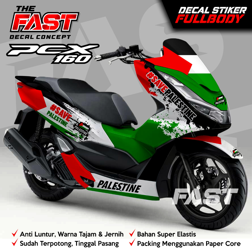 Jual Stiker PCX 160 Fullbody Palestine Striping Sticker Honda PCX 160 ...