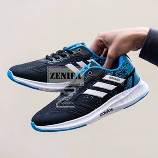 Jual Sepatu Pria Adidas Zoom V1 Sneakers Running Hitam Kombinasi Biru ...