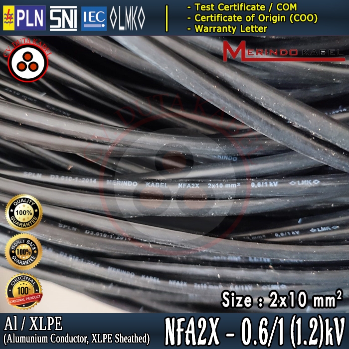 Jual Kabel NFA2X 2x10 mm2 MERINDO /Twisted Cable/Kabel Udara/Kabel TC ...
