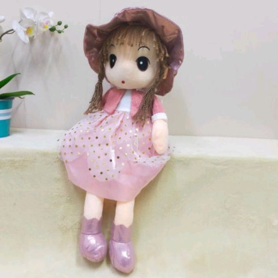 Jual Boneka Cewek Topi Glitter/boneka cewek dress/boneka baby girl/kado ...