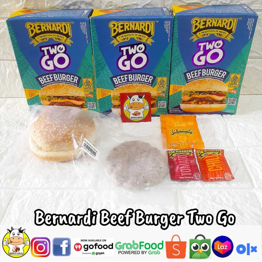 Jual BERNARDI BEEF BURGER TWO GO-FROZEN FOOD-BRONTZ JOGJA | Shopee ...