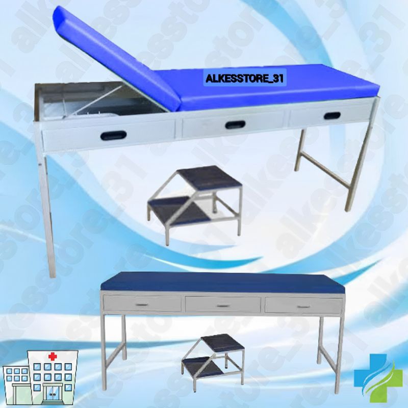 Jual meja periksa pasien 3 laci , furniture alkes murah | Shopee Indonesia