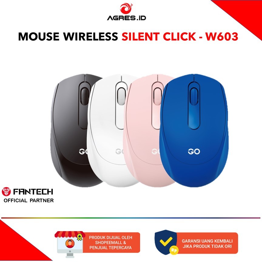 Jual FANTECH GO - MOUSE WIRELESS SILENT CLICK - W603 | Shopee Indonesia