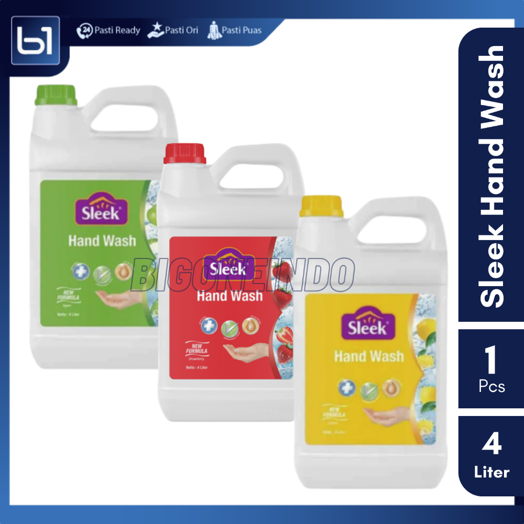 Jual Sleek Hand Wash 4L, Sabun Cuci Tangan Antibacterial 4 Liter ...
