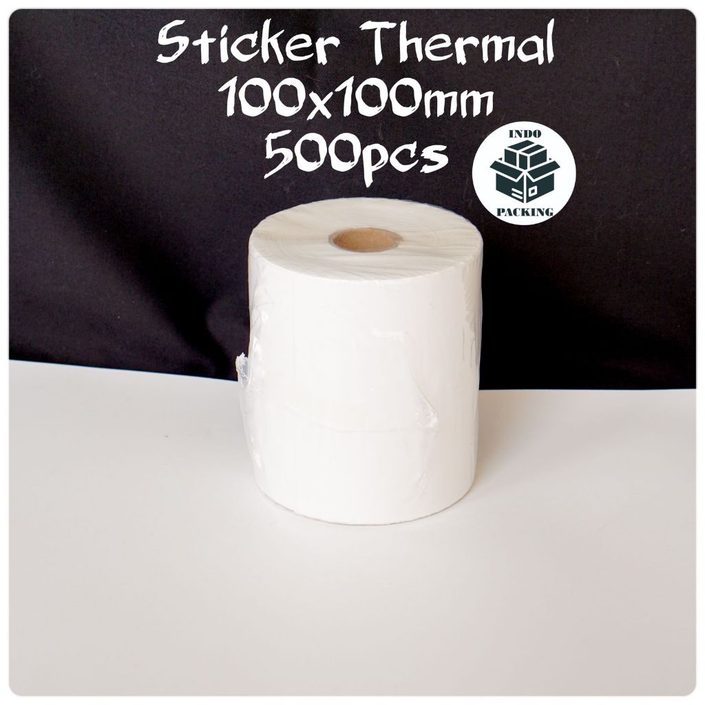 Jual Sticker Thermal 100x100 mm Isi 500pcs 100 Kertas Sticker Resi ...
