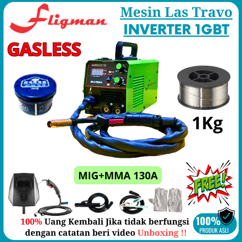 Jual Fligman Mesin Las Listrik- Las Mig Tanpa Gas (Metal Inert Gas)-130 ...