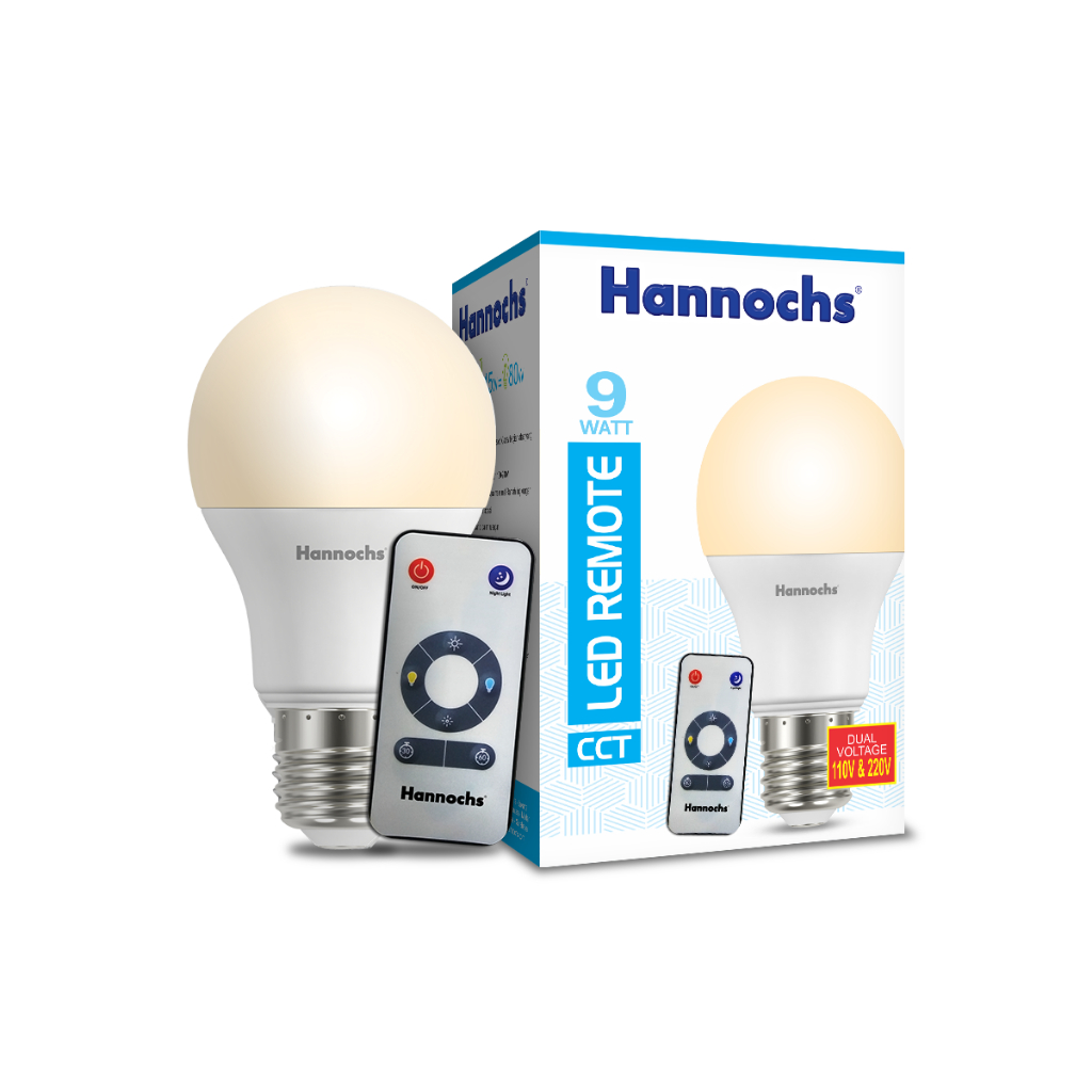 Jual Bohlam LED 9 Watt Remote Hannochs / Putih / Kuning Terang / Ganti ...