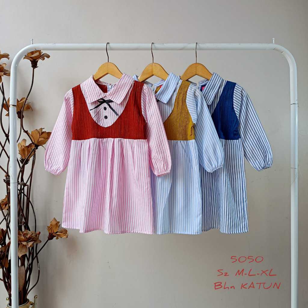 Jual 1-7 tahun COD Dress anak perempuan Lengan Panjang ORIGINAL COTTON ...