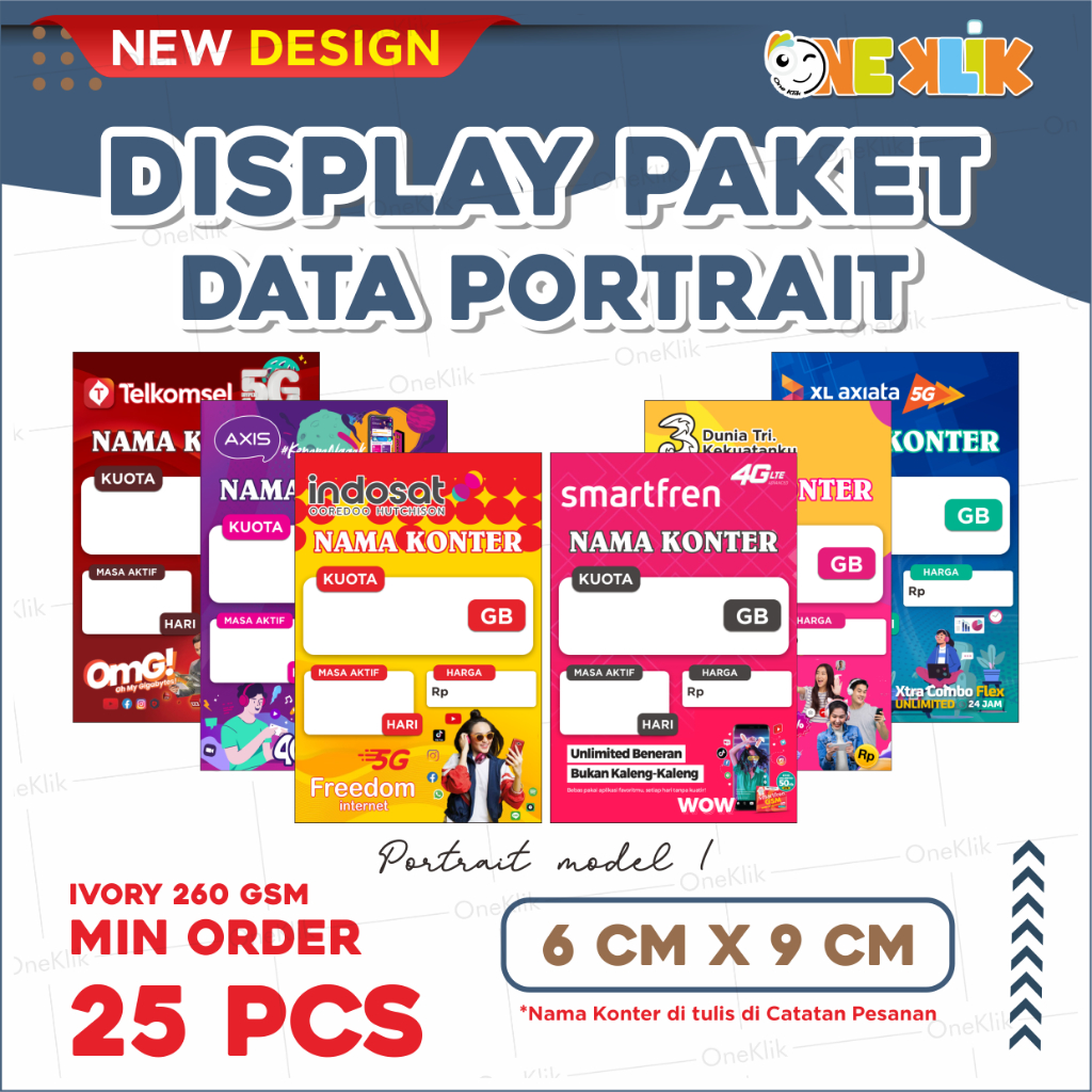 Jual Display Harga Paket Data Etalase Konter Murah / Label Data Voucher ...