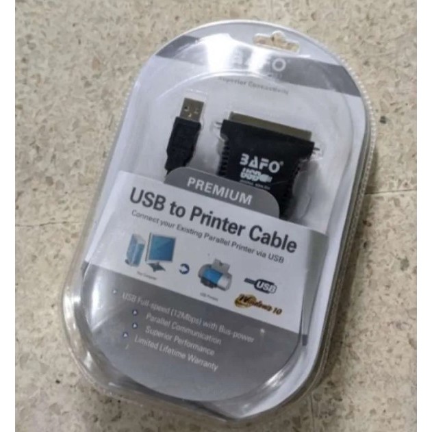 Jual Kabel Usb To Paralel BAFO Original (Usb to LPT - Printer) | Shopee ...
