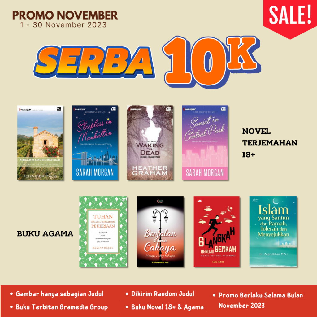 Jual SUPER MURAH SERBA 10RB PROMO NOVEMBER BUKU NOVEL & AGAMA | Shopee ...